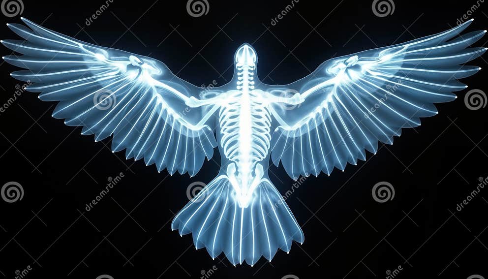 X-ray Visualization of Bird Wings with Visible Skeletal Structure ...