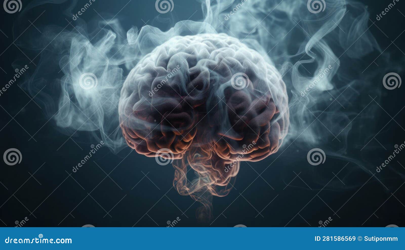 X-rays of the Human Brain and Smoke Stock Illustration - Illustration ...