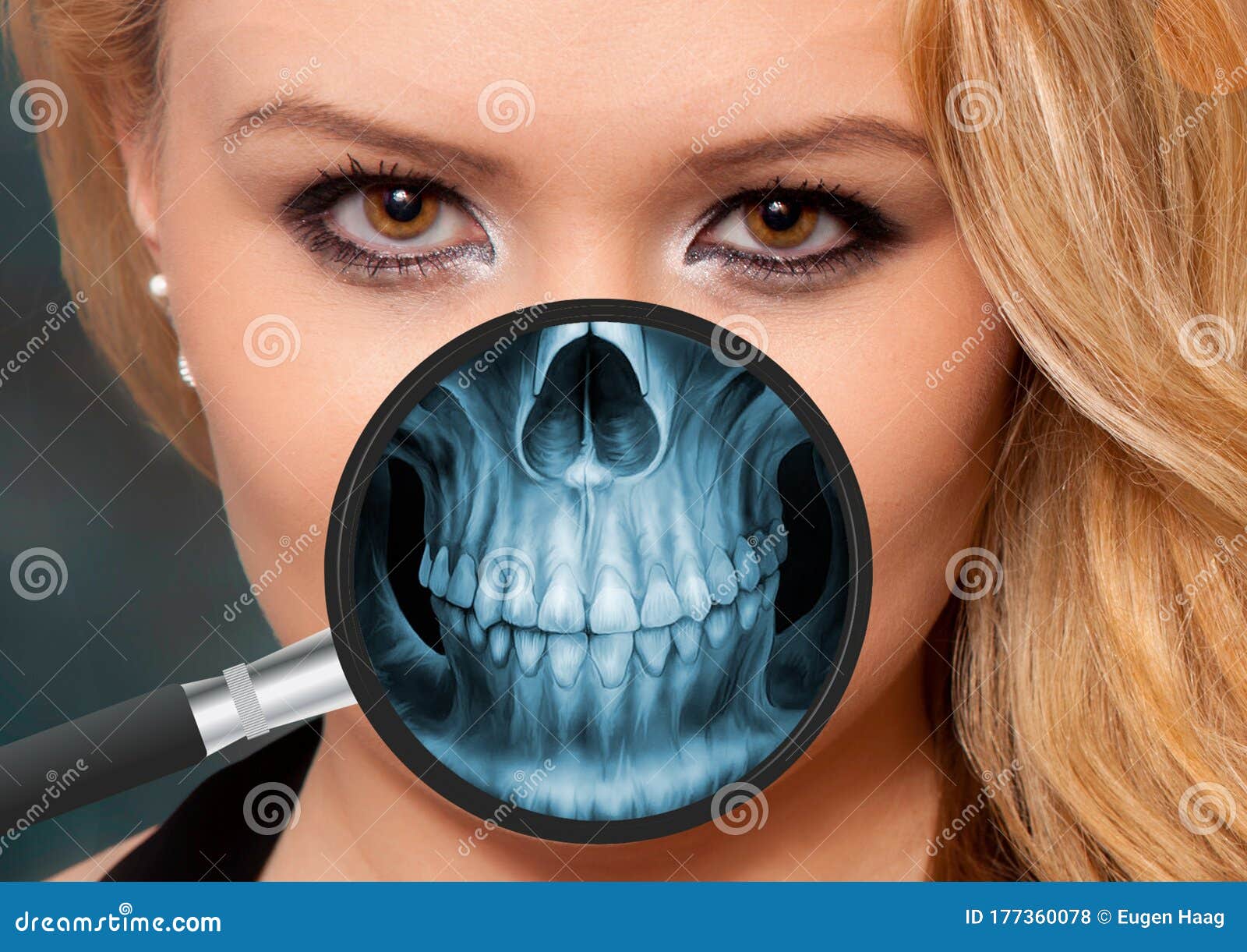 X-rays of Individual Areas of a Human Face Stock Photo - Image of ...