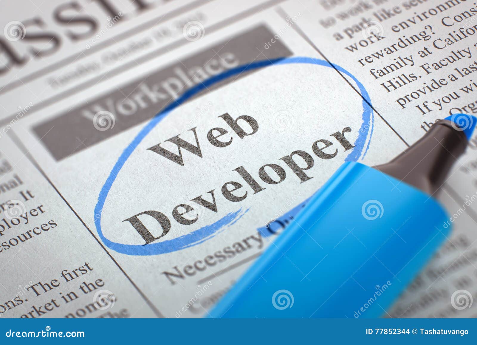 We Re Hiring Web Developer. 3D. Stock Photo - Image of expert ...