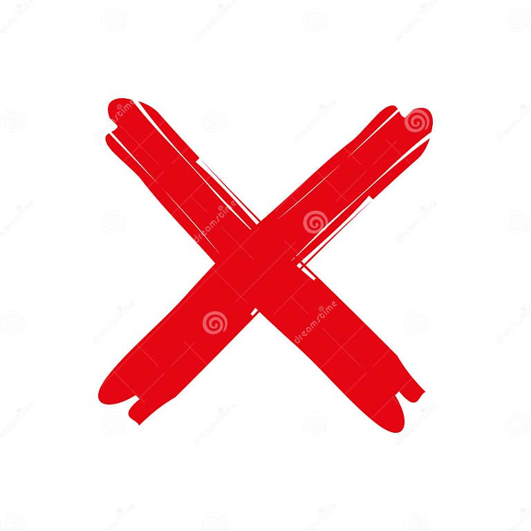 X - Red Cross on a White Background Vector Illustration Stock Vector ...