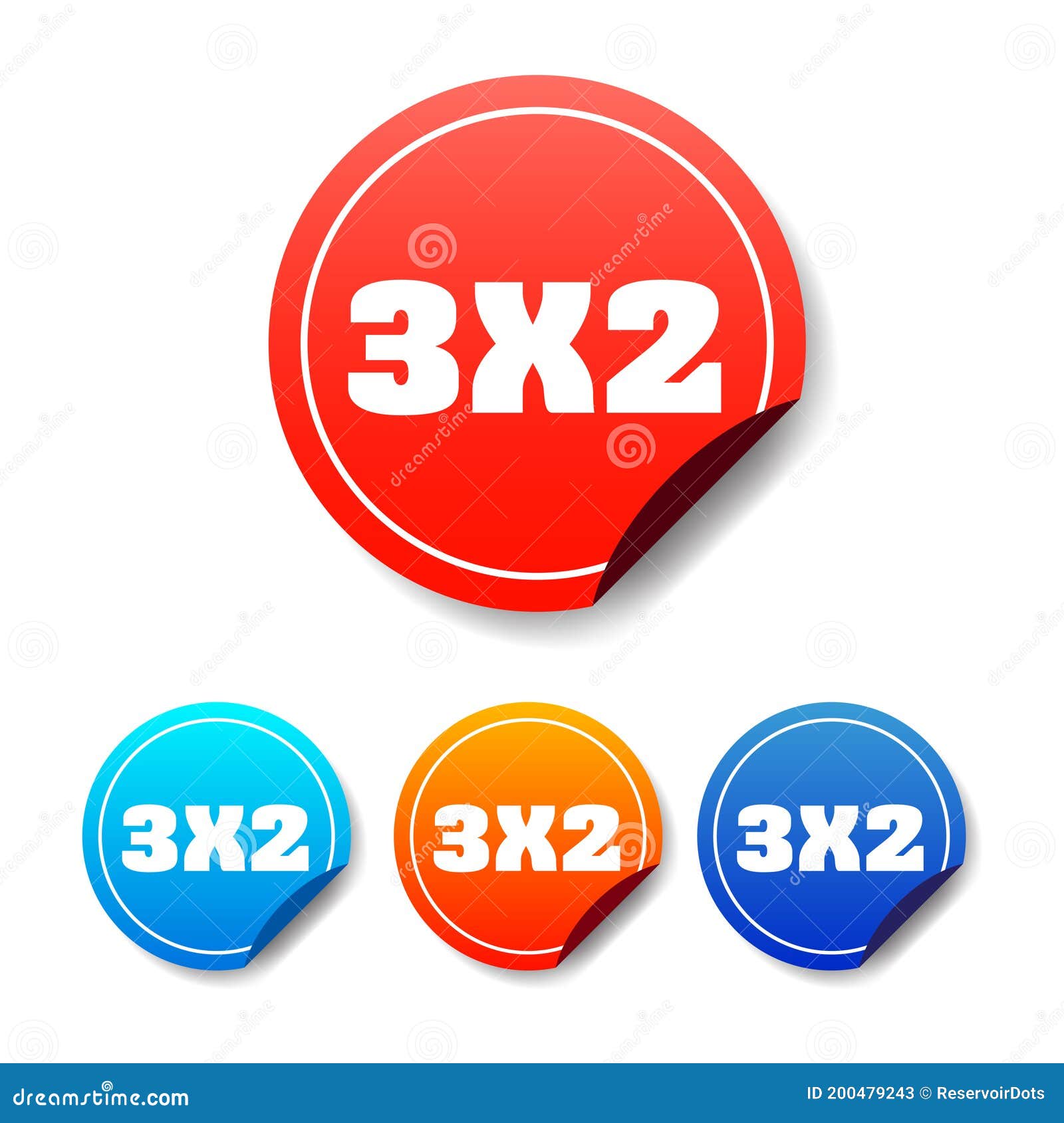 3x2 Round Stickers stock vector. Illustration of commerce - 200479243
