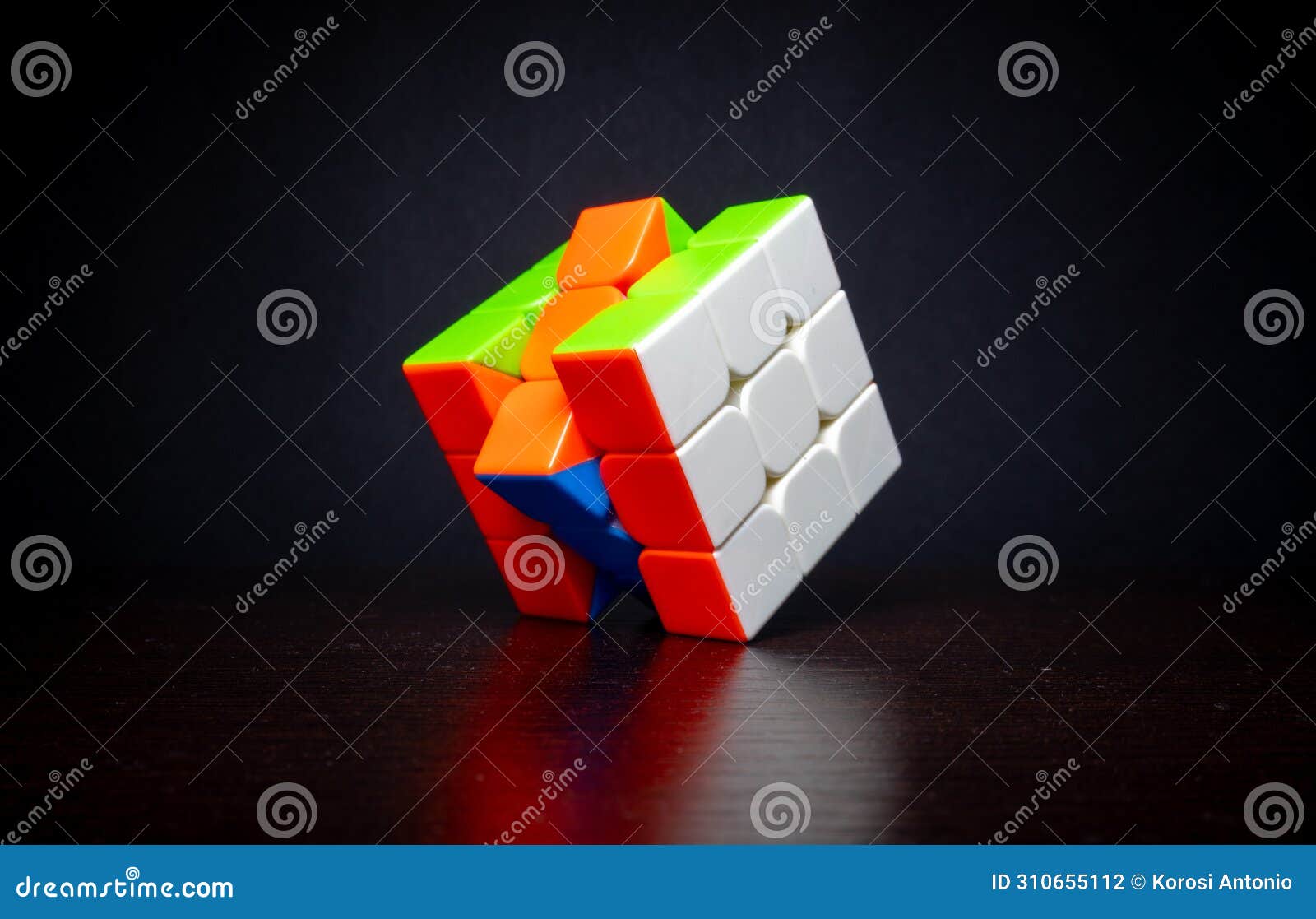 3x3 Rubik's Cube On Dark Background Editorial Image | CartoonDealer.com ...