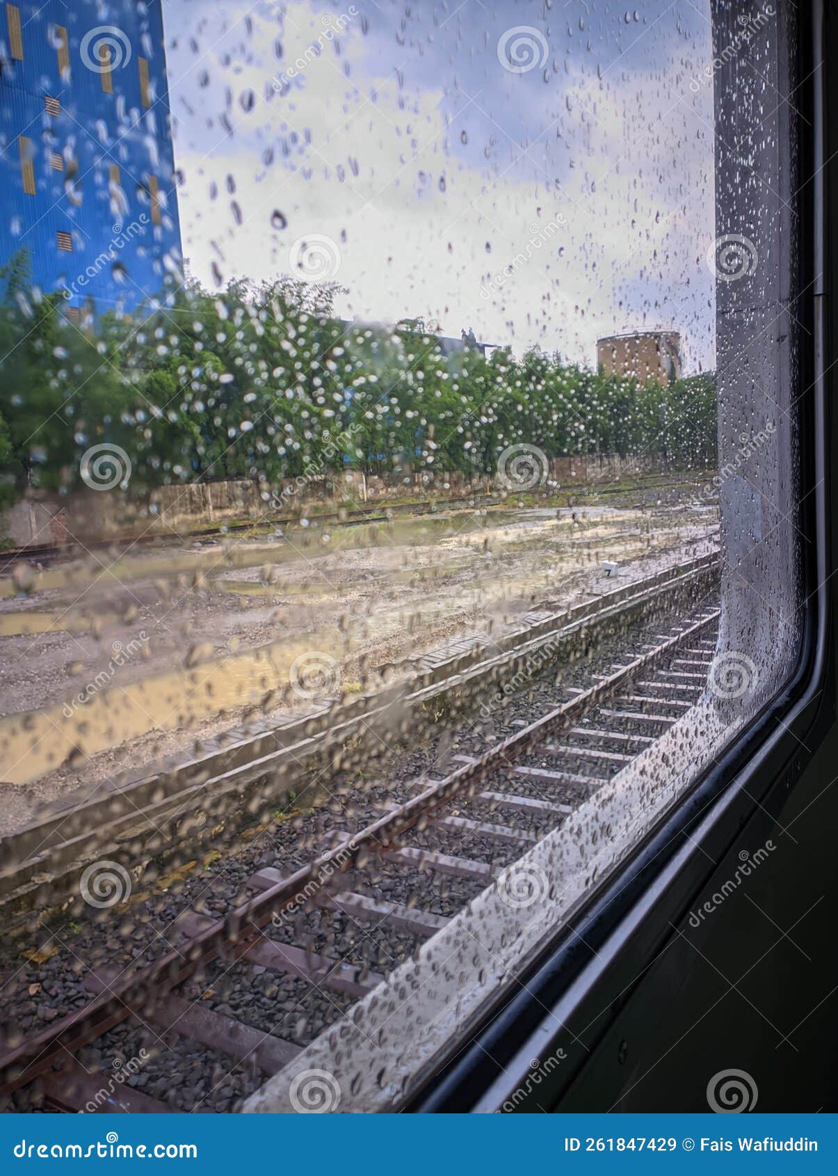 It& X27;s Raining on the Train Stock Image - Image of commuter, train ...