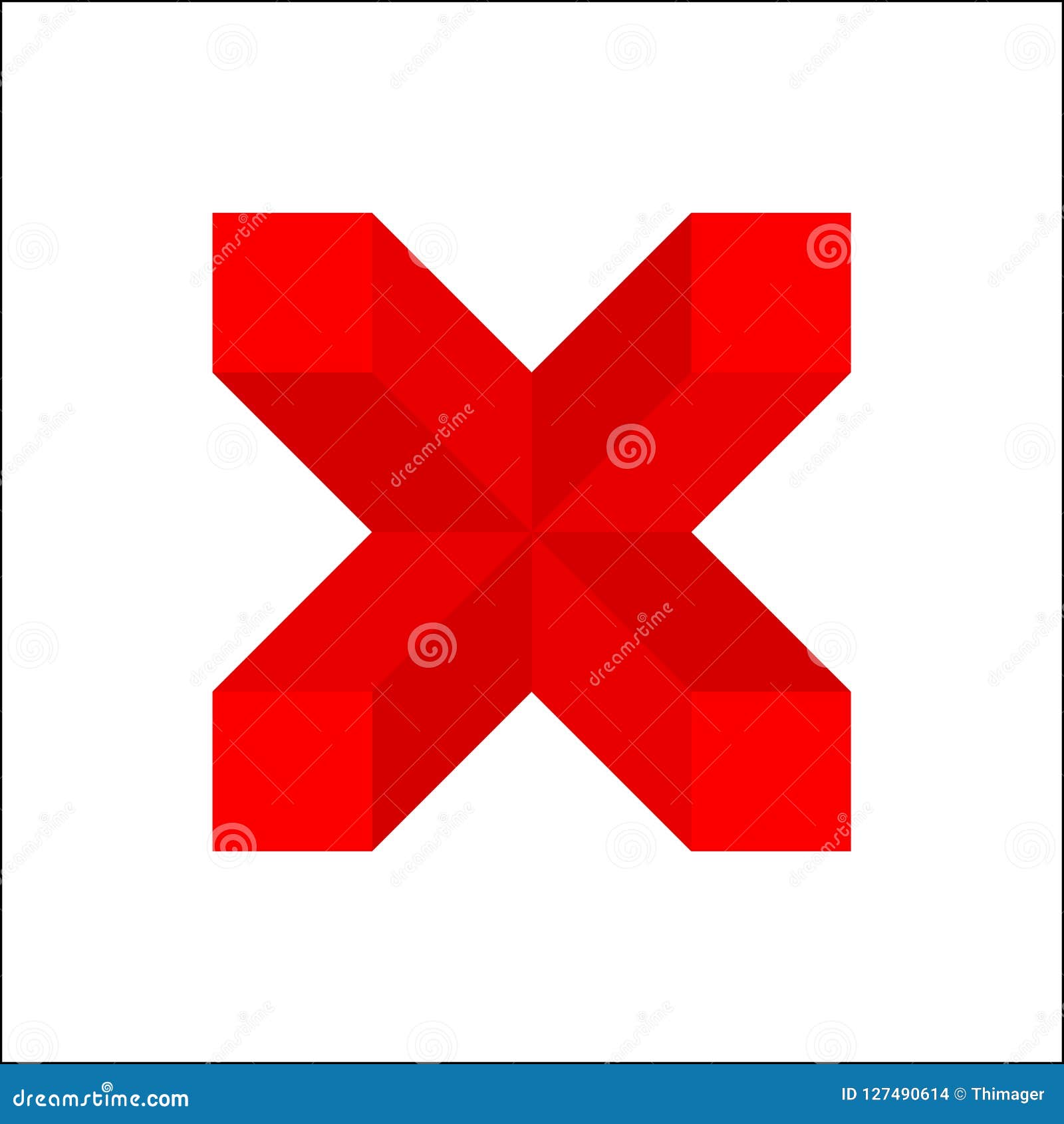 Red X Cross Symbol on White Background. Stock Illustration ...