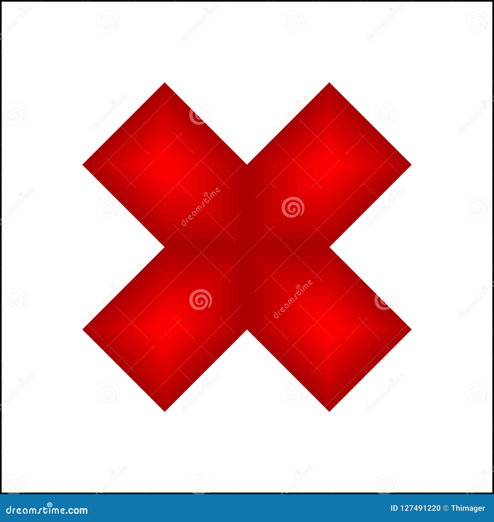 Red X Cross Symbol on White Background. Stock Illustration ...