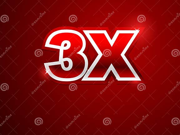 3x sign in red background stock vector. Illustration of graphic - 166444011