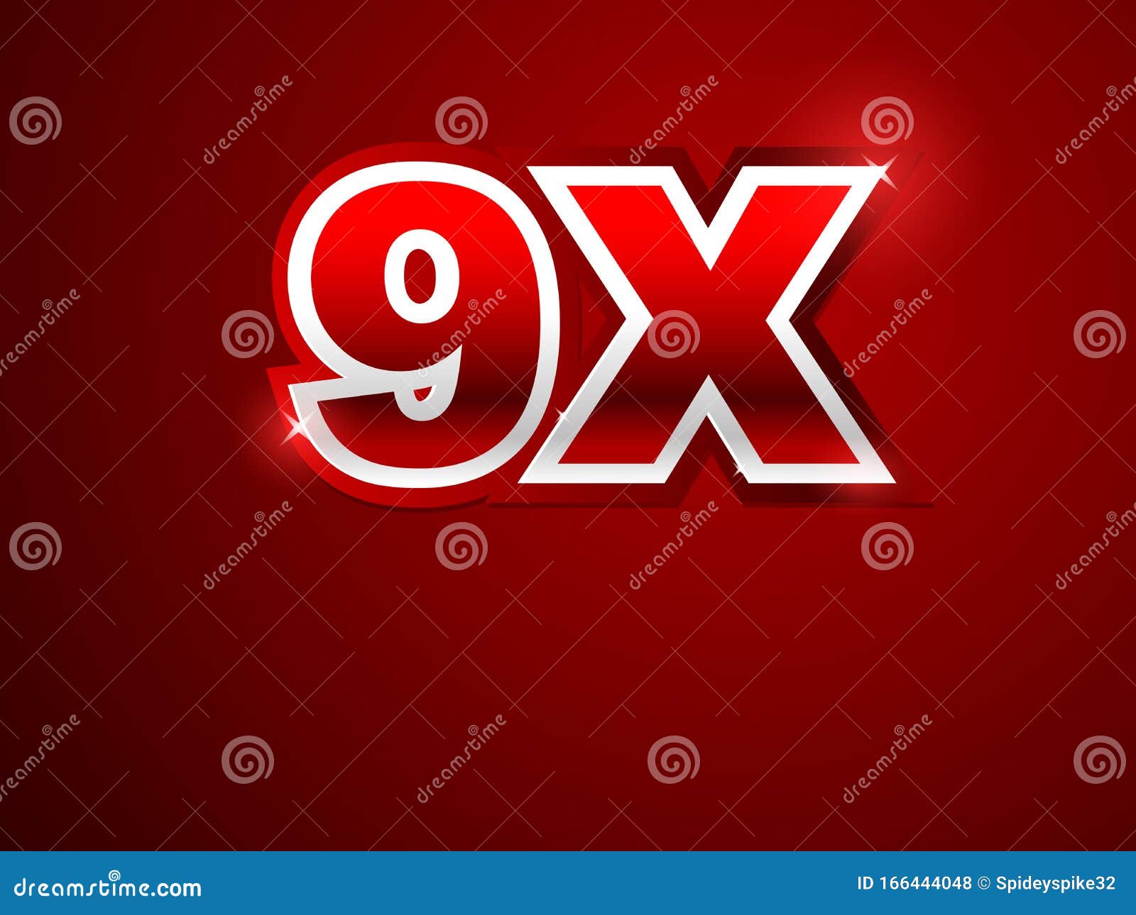 9x sign in red background stock vector. Illustration of vector - 166444048