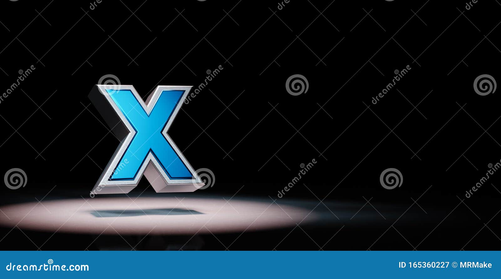 X Text Spotlighted on Black Background Stock Illustration ...