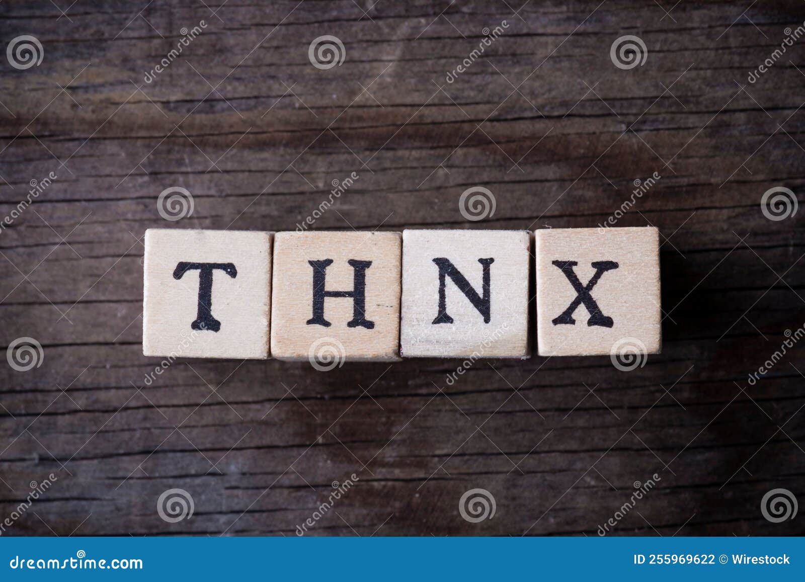 THNX Text from Wooden Letters Stock Photo - Image of communication ...