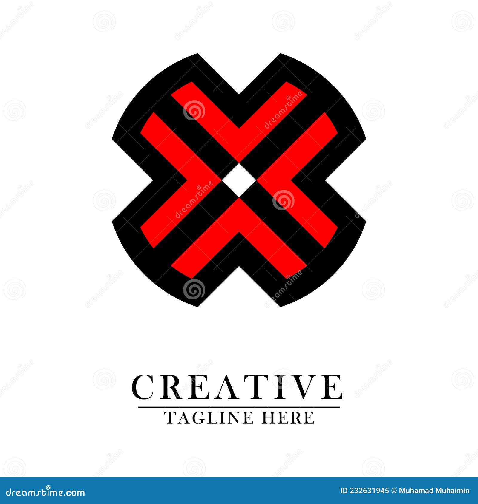 X Vector Logo with Red and Black Color Stock Vector - Illustration of ...