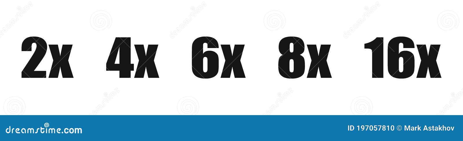 2x Vektorzeichen 4x 6x 8x 16x Vektor Abbildung - Illustration von ...