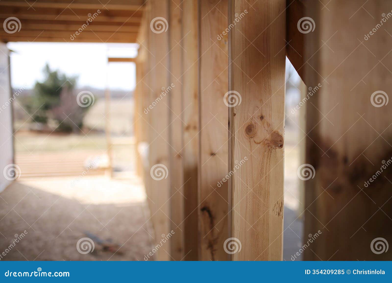 2x4 Wall Studs of the Framing of a New House Construction Stock Image ...