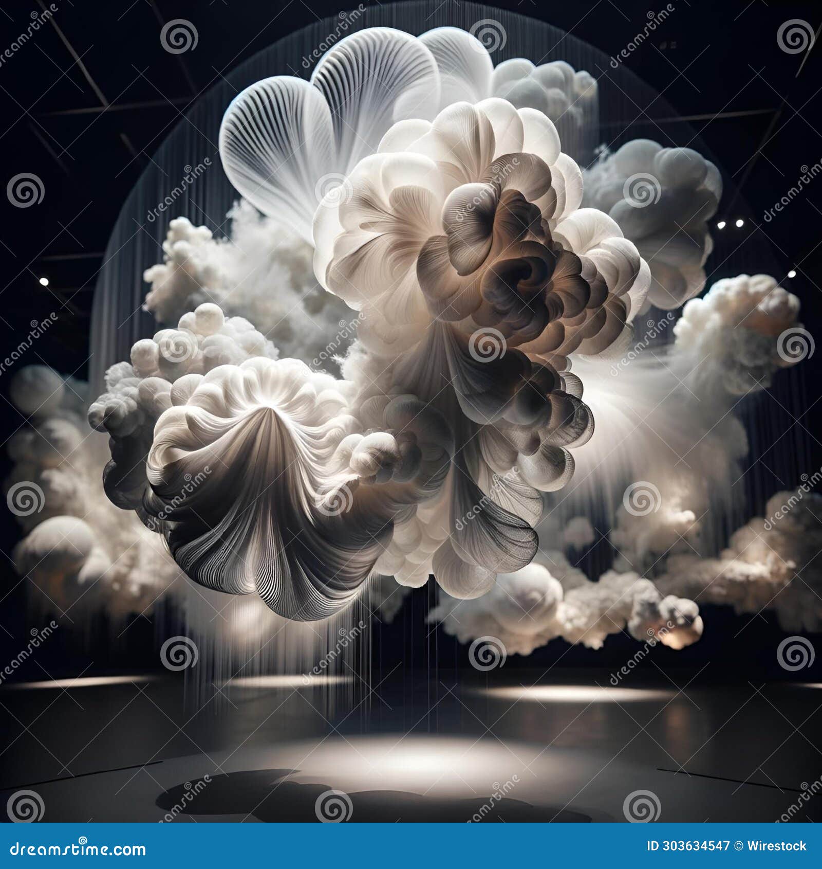 "Whimsical Clouds: a Monochrome Dreamscape" Stock Illustration ...