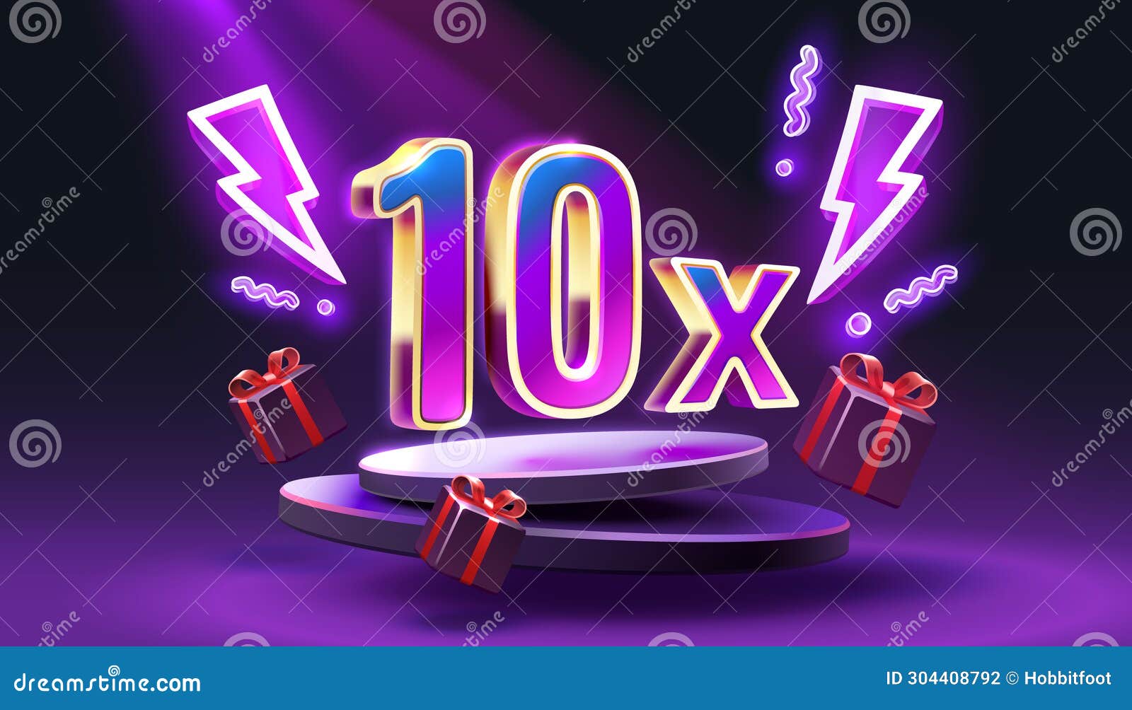 10x Winner Banner, Promotion Flyer, Prize Label. Vector Illustration ...