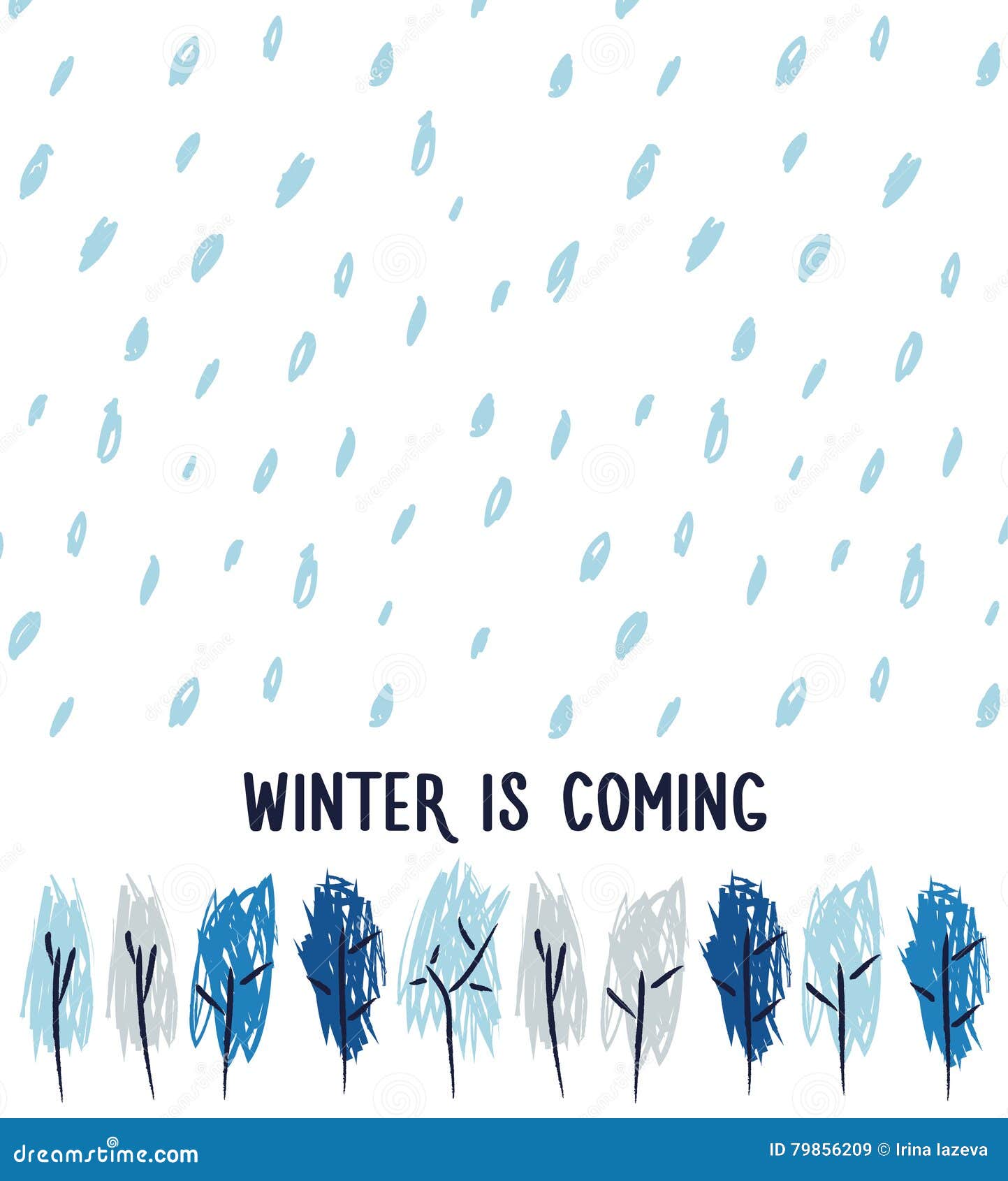 "winter is Coming" Poster in Hand Drawn Style Stock Vector ...