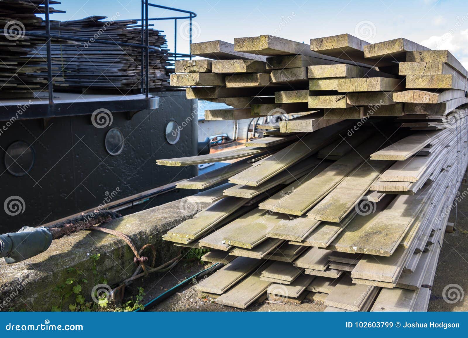 2x4 Wood Planks Ready for Building at Harbor Construction Site Stock ...