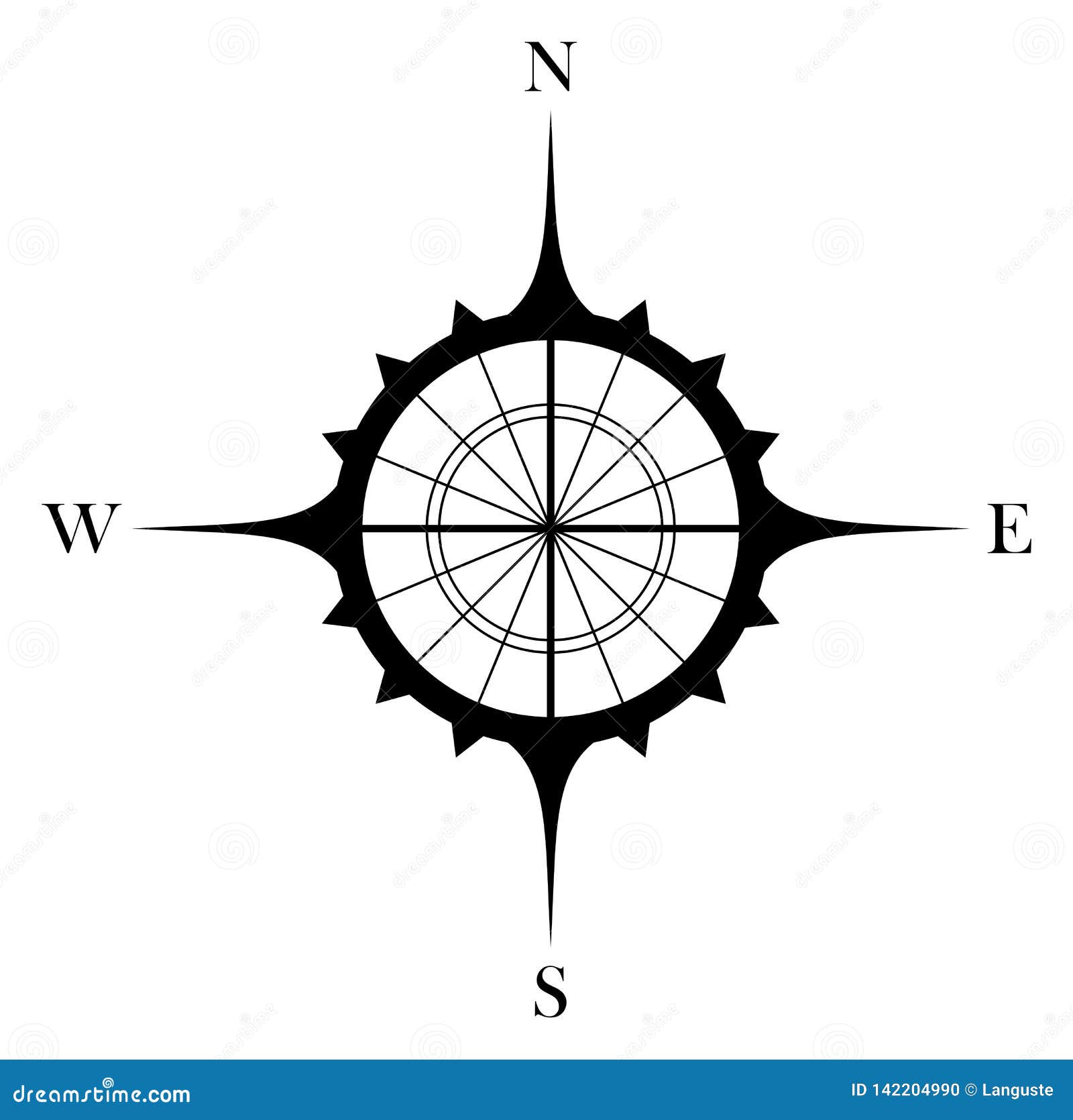 Old Compass Rose Vector