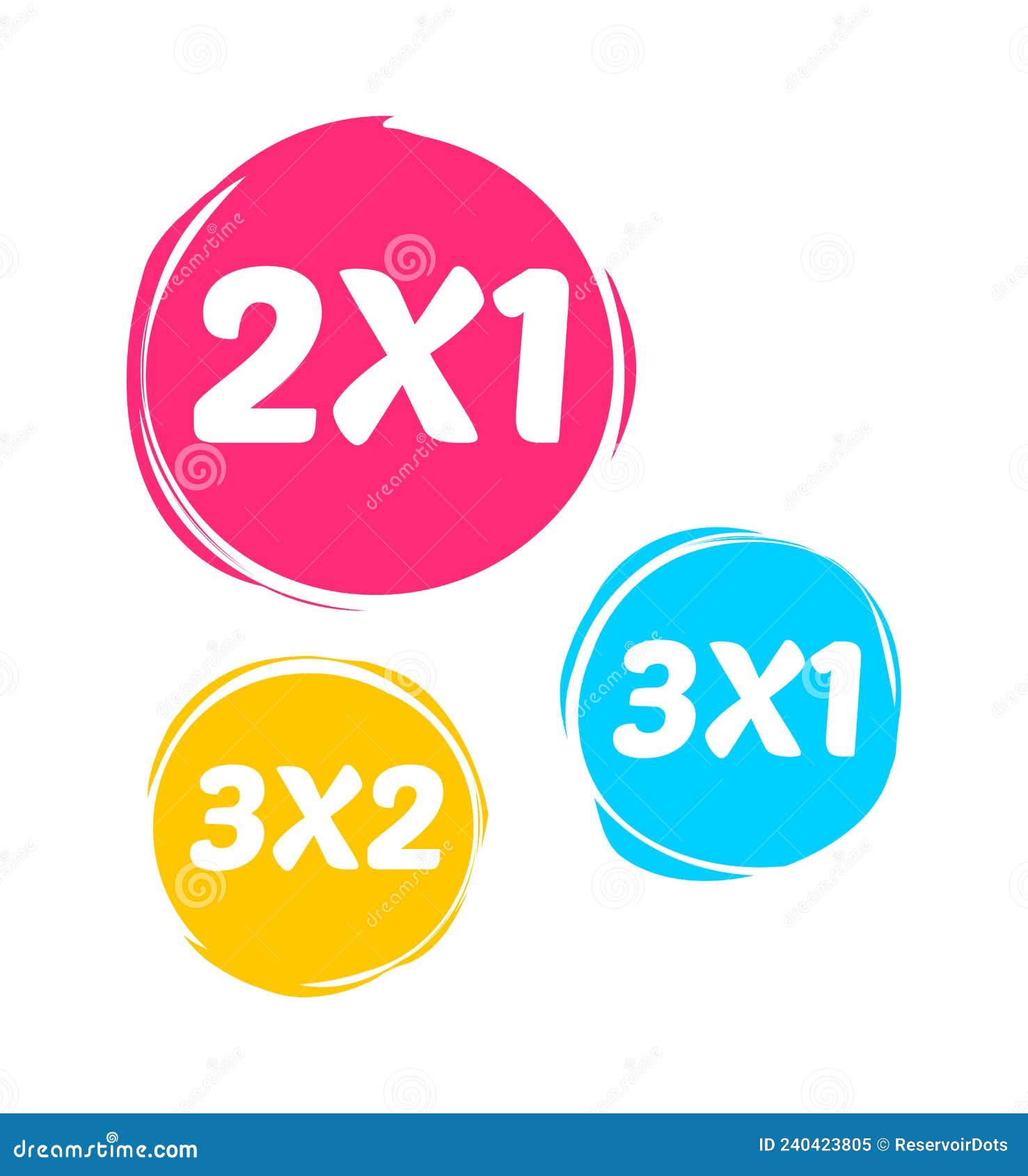 2X1, 3X1 & 3X2 Marks stock vector. Illustration of symbol - 240423805