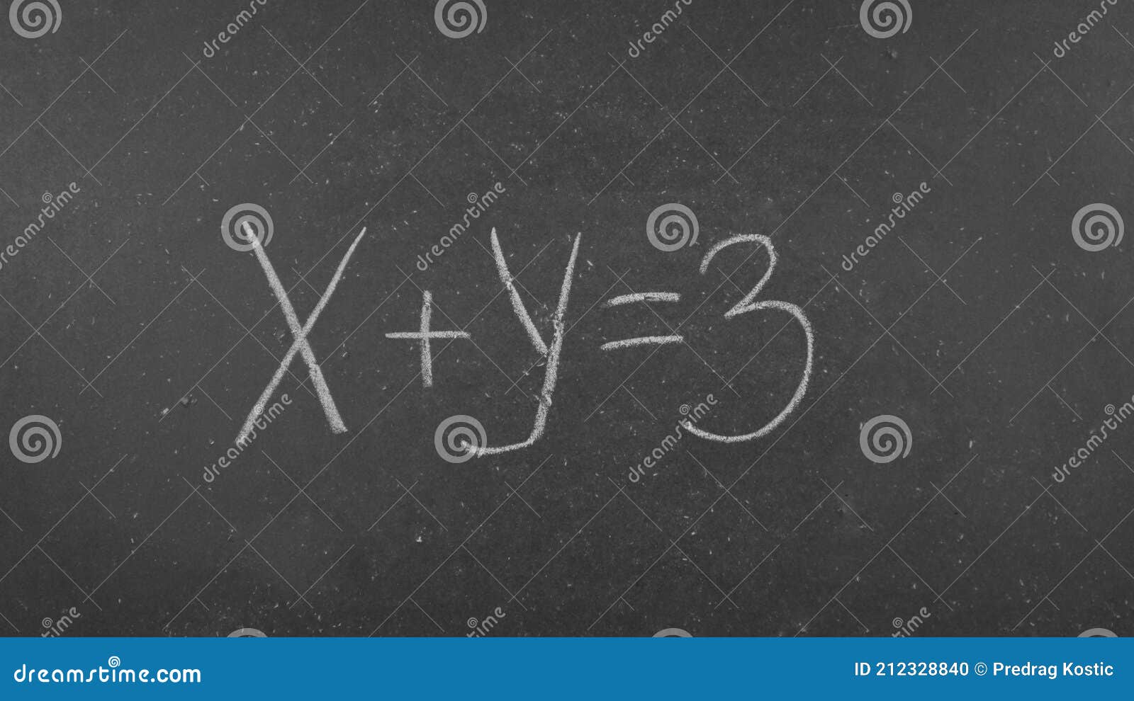 X+Y=3 Mathematics. stock illustration. Illustration of blackboard ...