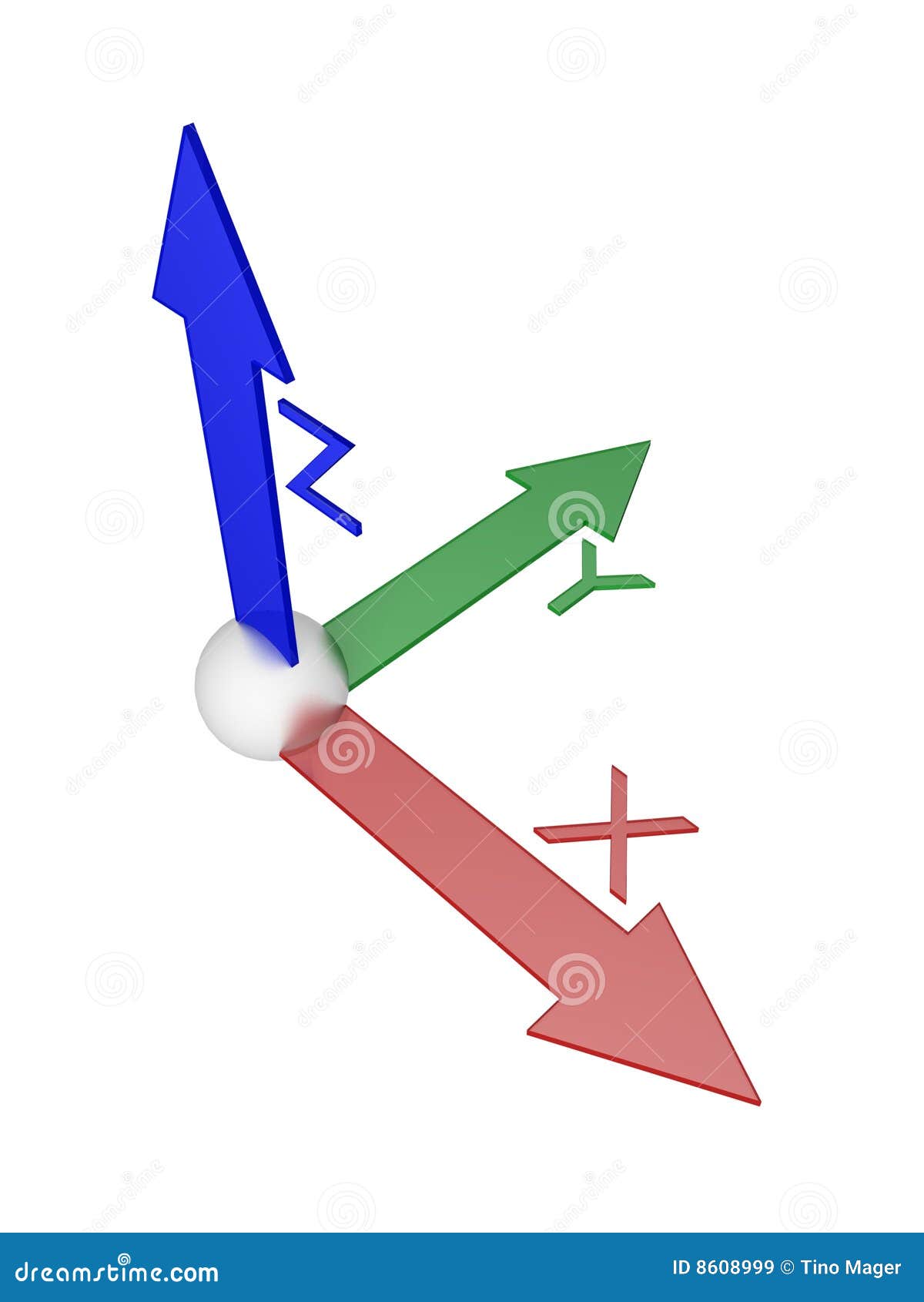 Red 3D And Space Coordinate System XYZ Royalty-Free Stock Photo ...