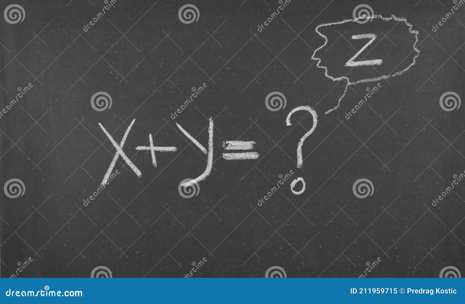 X+y=Z. stock image. Image of digits, additionexample - 211959715