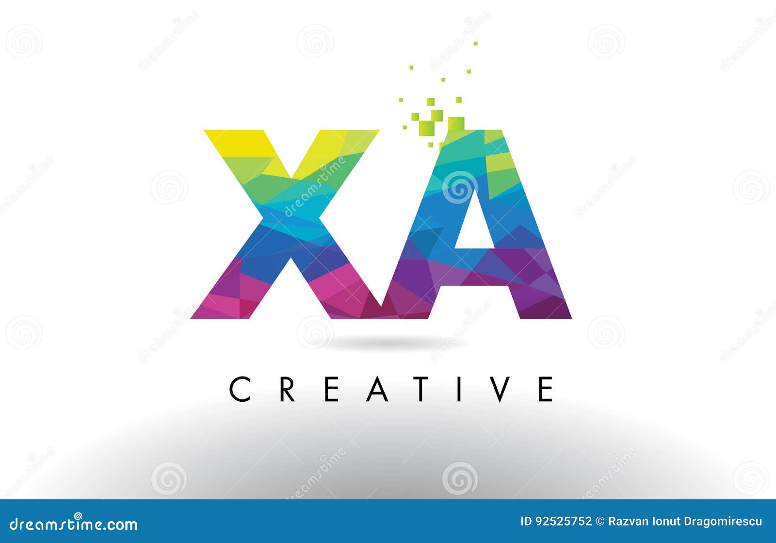 XA X a Colorful Letter Origami Triangles Design Vector. Stock Vector ...