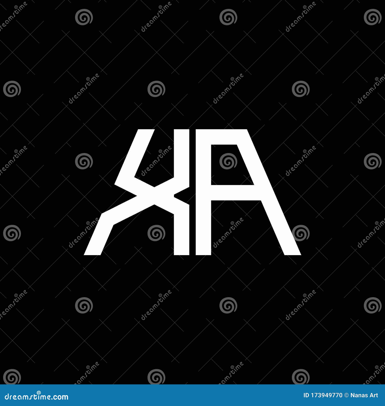 XA Logo Abstract Monogram Isolated on Black Background Stock Vector ...