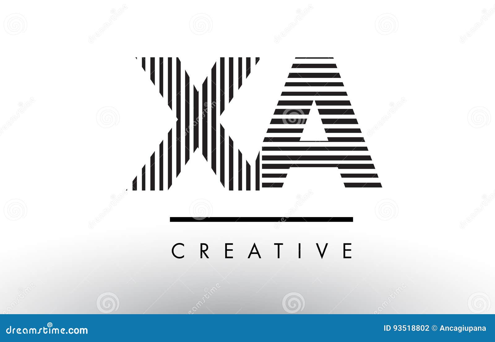 XA X A Black And White Lines Letter Logo Design. Vector Illustration ...