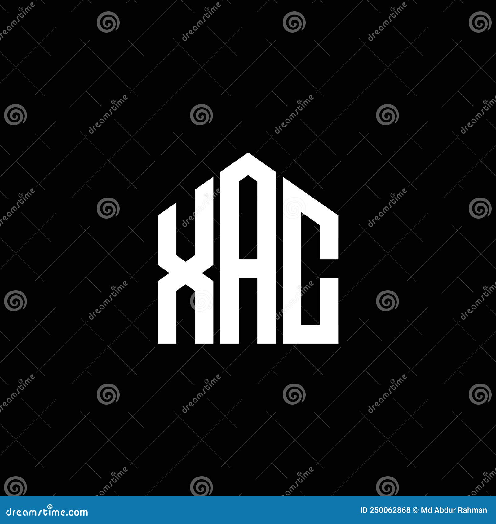 XAC Letter Logo Design on BLACK Background. XAC Creative Initials ...