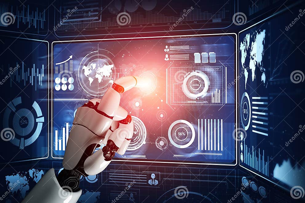 XAI Futuristic Robot Artificial Intelligence Concept. Stock ...