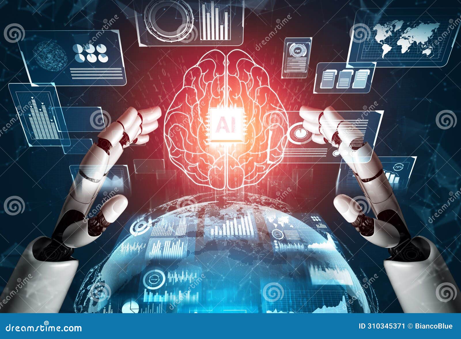 XAI Futuristic Robot Artificial Intelligence Concept. Stock ...