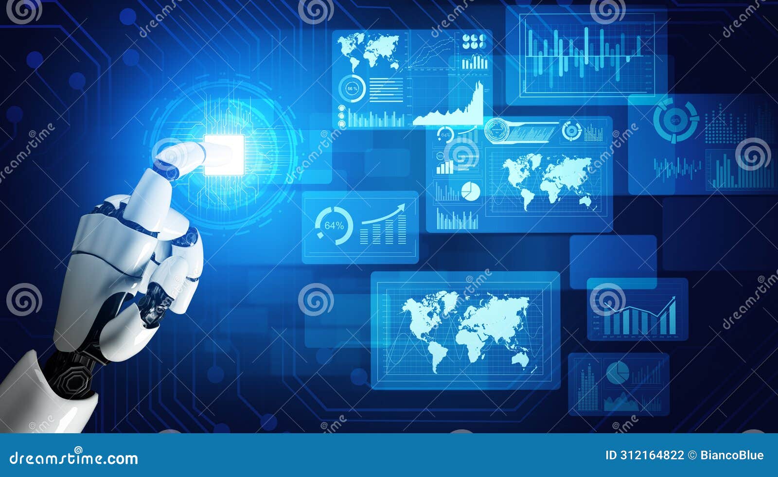 XAI Futuristic Robot Artificial Intelligence Concept. Stock ...