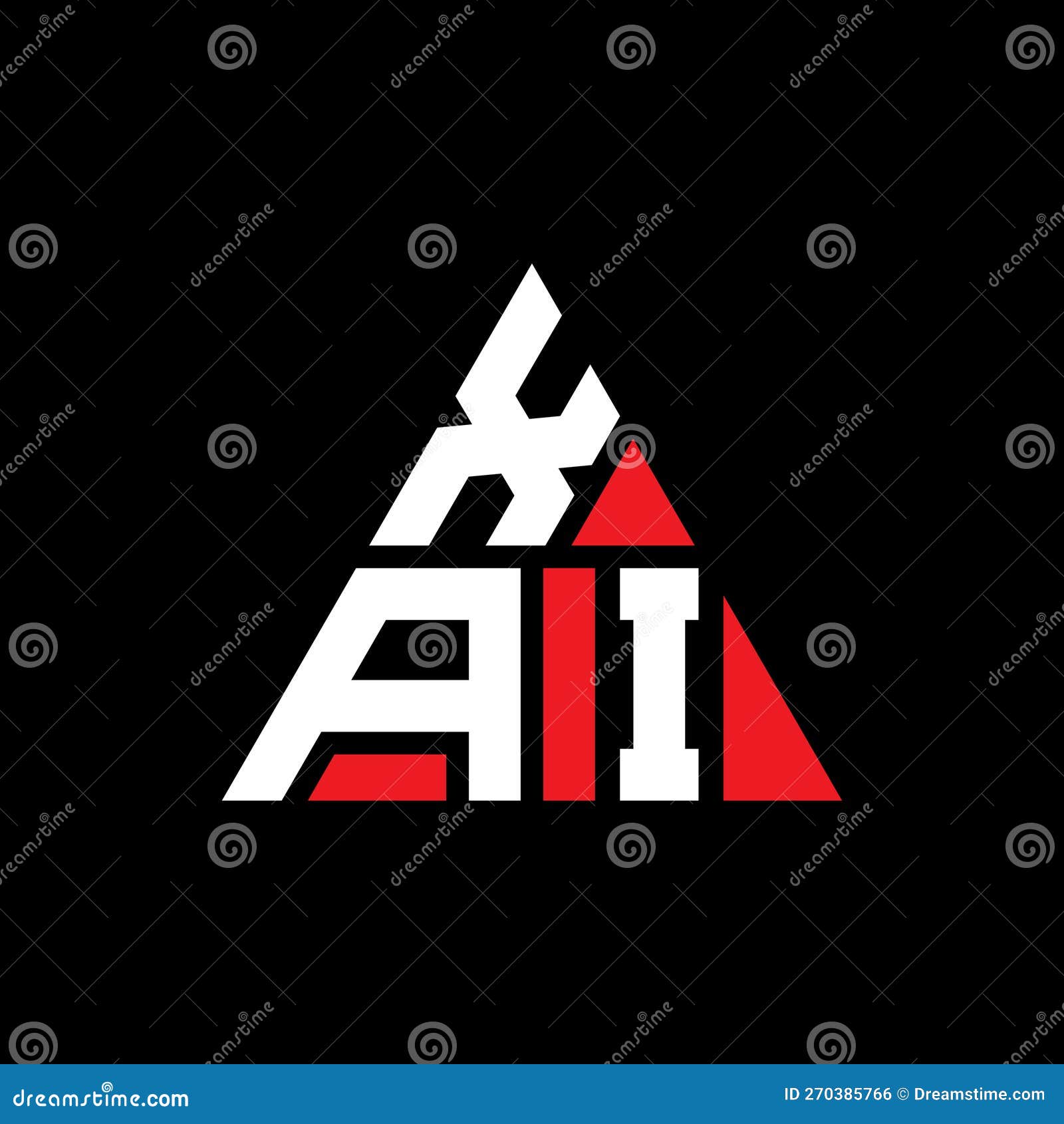 XAI Triangle Letter Logo Design with Triangle Shape. XAI Triangle Logo ...