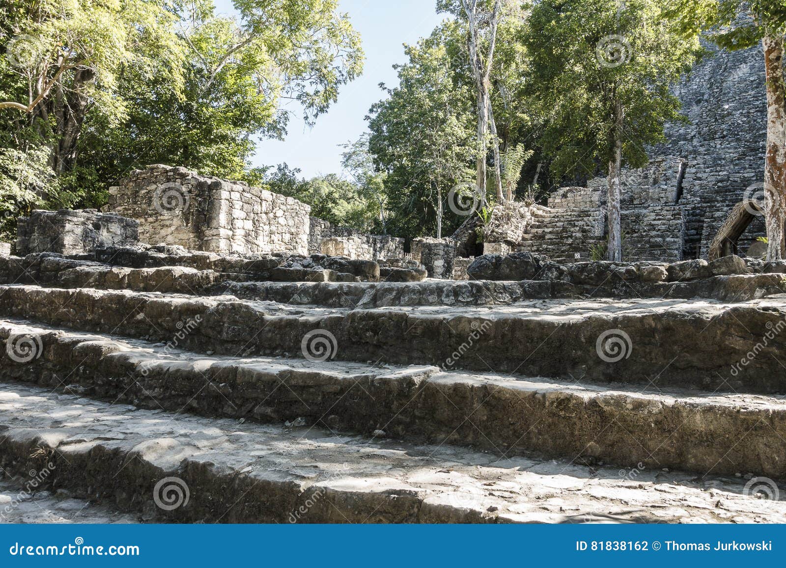 Xaibe Pyramid in Coba, Mexico Stock Photo - Image of famous, quintana ...
