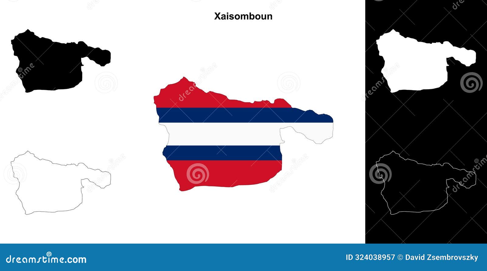 Xaisomboun outline map stock illustration. Illustration of border ...