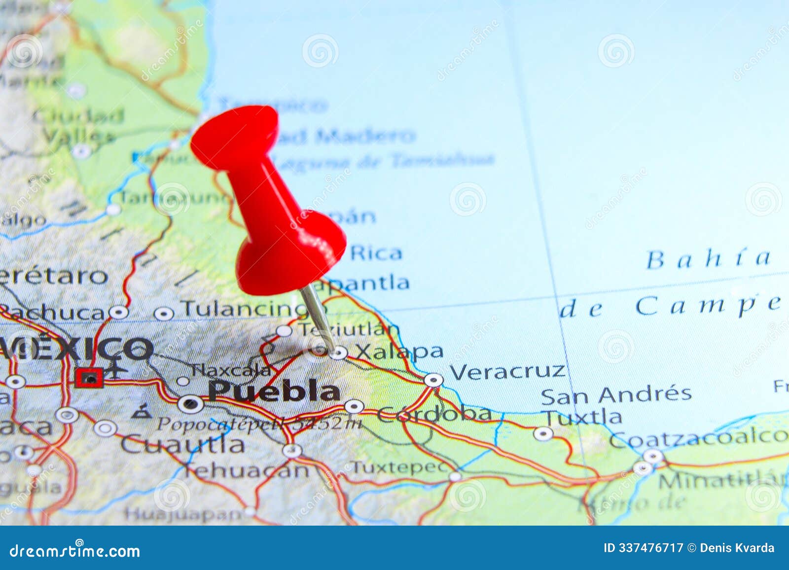 Xalapa, Mexico pin on map stock image. Image of guidance - 337476717