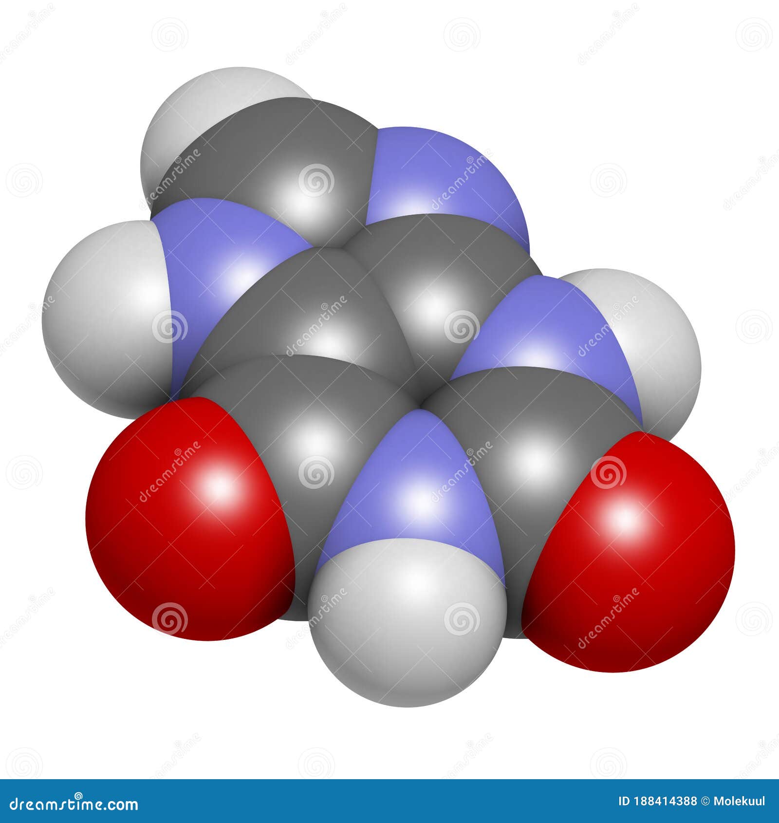 Xanthine Purine Base Molecule. Skeletal Formula. Chemical Structure ...