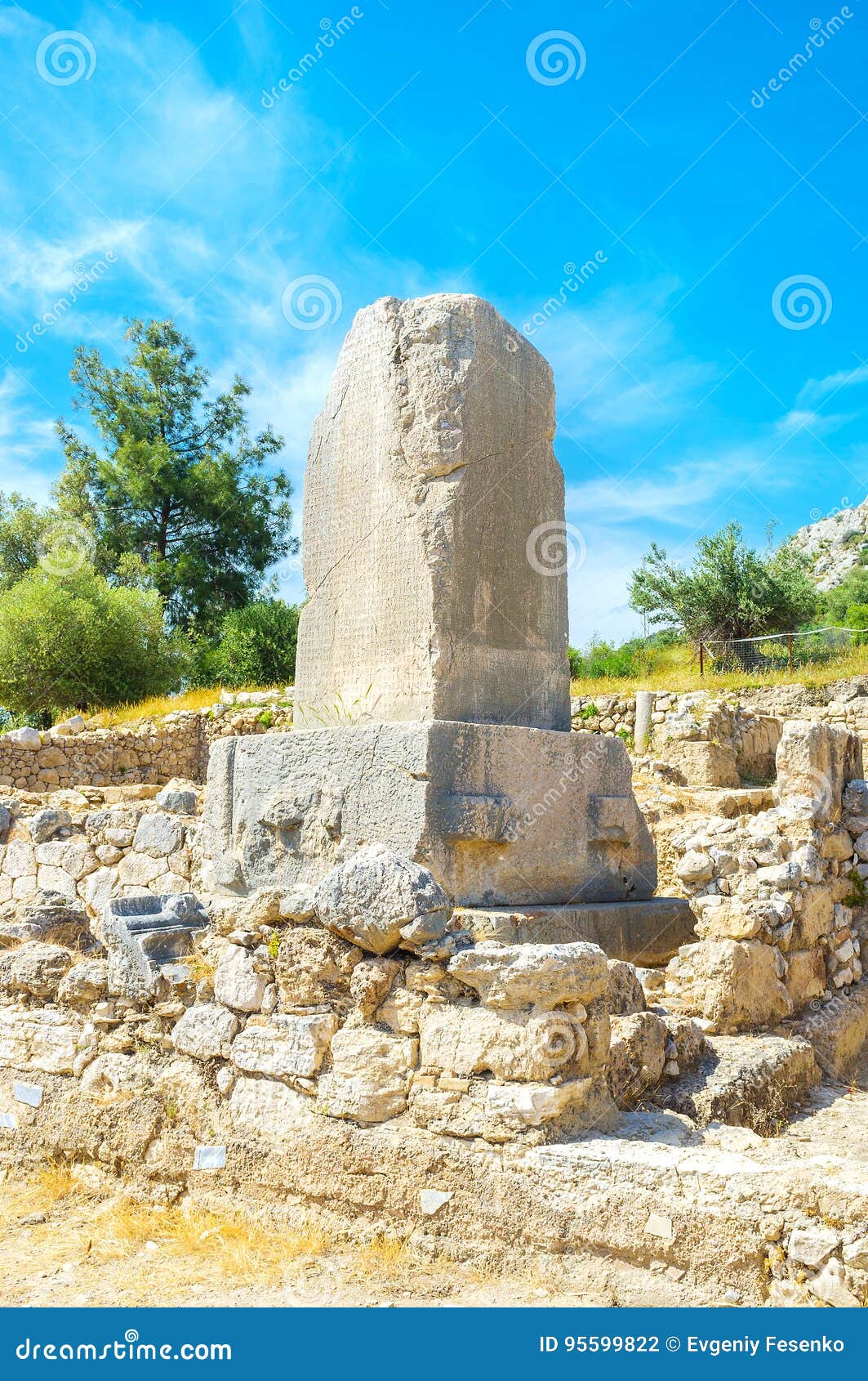 The Xanthos obelisk stock photo. Image of east, lycia - 95599822