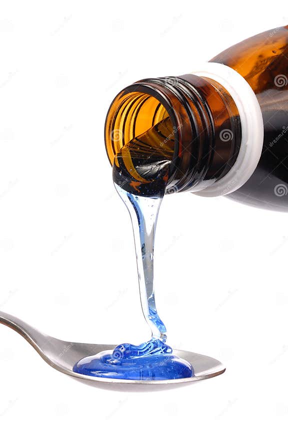 Xarope imagem de stock. Imagem de medicamentos, colher - 5405237