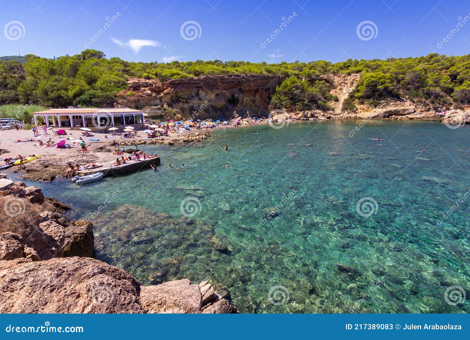 Xarraca Beach in Ibiza Spain Stock Image - Image of coast, seascape ...