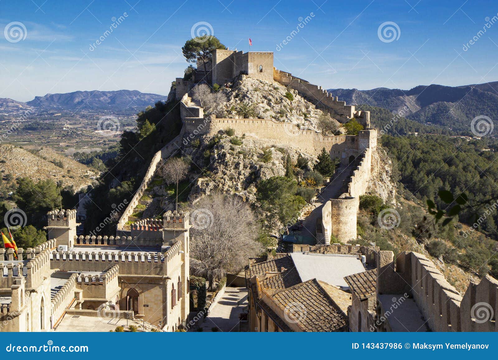 Xativa Castle, Valencia, stock photo. Image of europe - 143437986