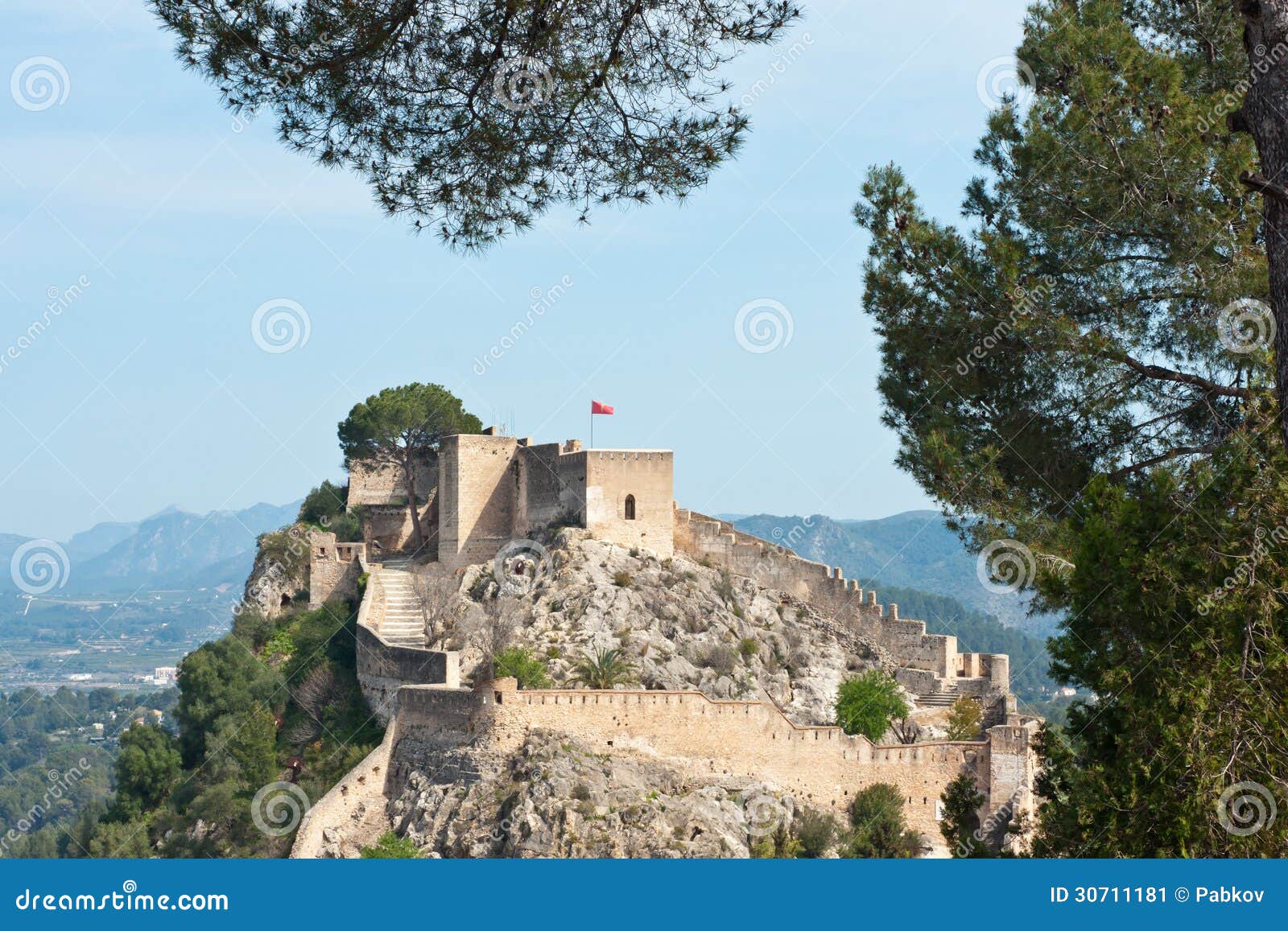 Xativa Castle, Valencia, Spain Stock Image - Image of spain, vintage ...