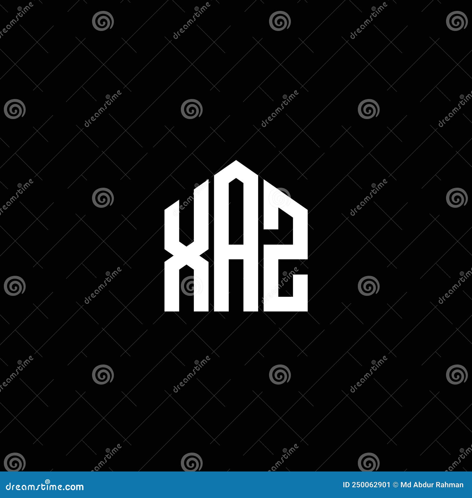 XAZ Letter Logo Design on BLACK Background. XAZ Creative Initials ...