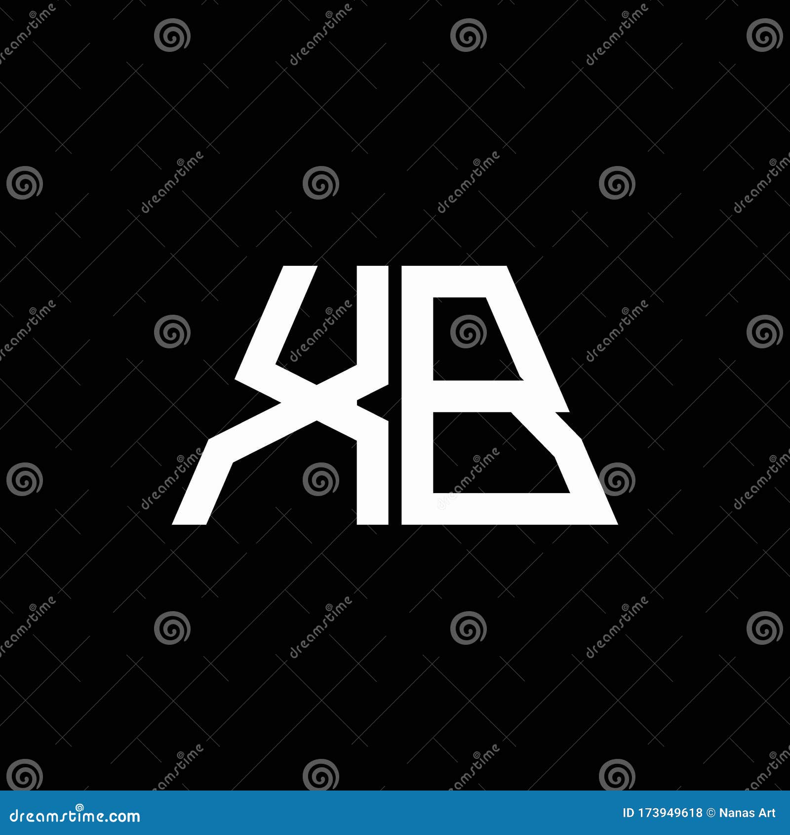 XB Logo Abstract Monogram Isolated on Black Background Stock Vector ...
