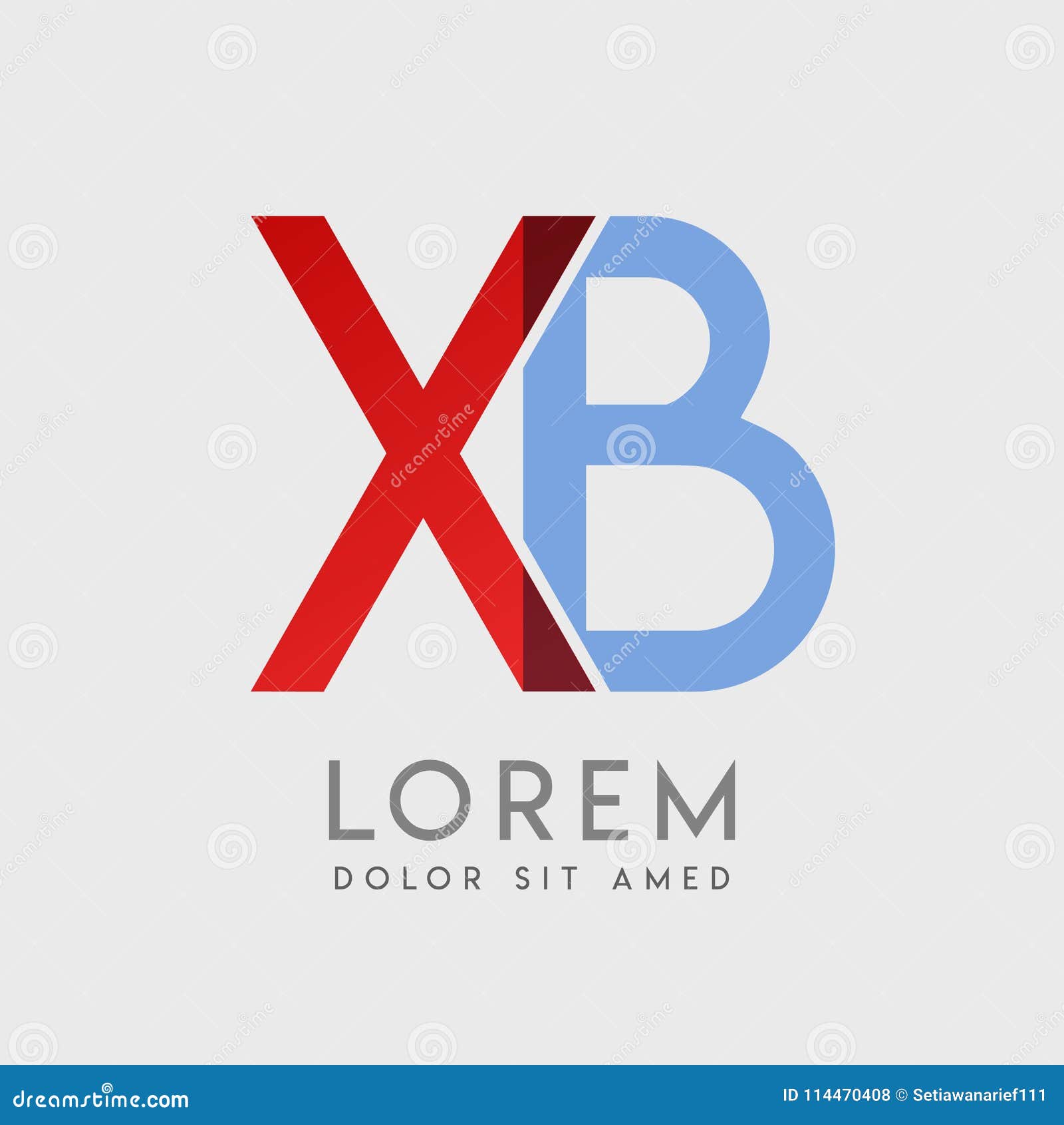 XB Logo Letters with Blue and Red Gradation Stock Vector - Illustration ...