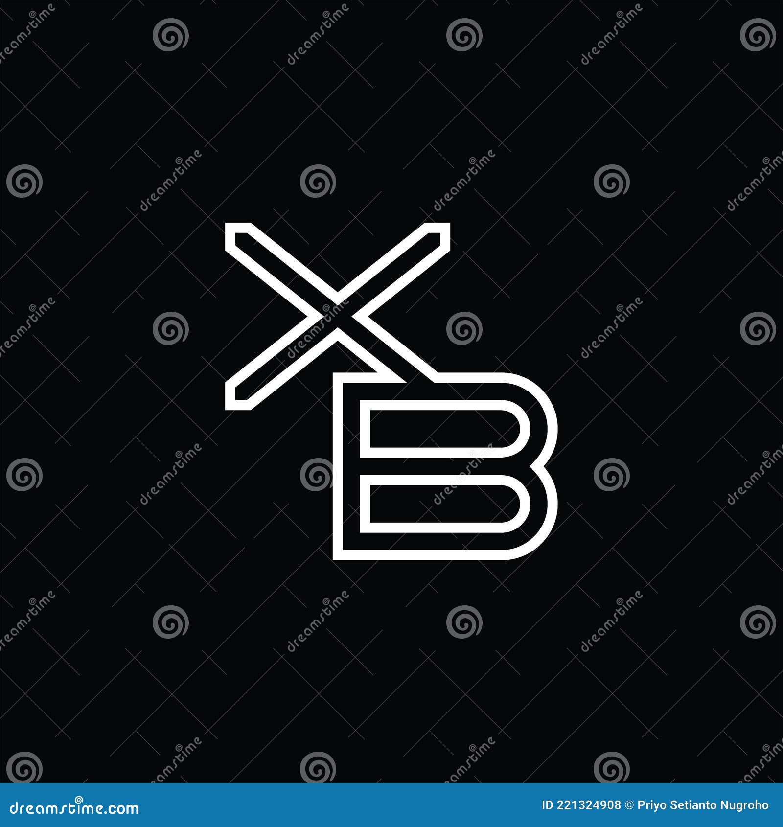 XB Logo Monogram with Line Style Design Template Stock Illustration ...