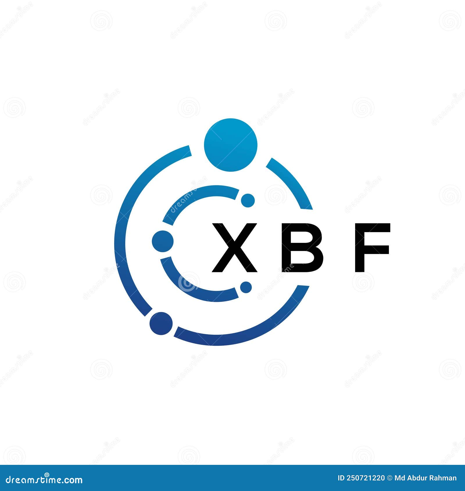 XBF Letter Technology Logo Design on White Background. XBF Creative ...