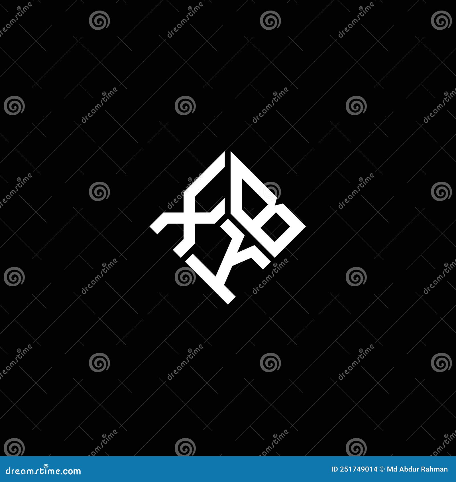 XBK Letter Logo Design on Black Background. XBK Creative Initials ...