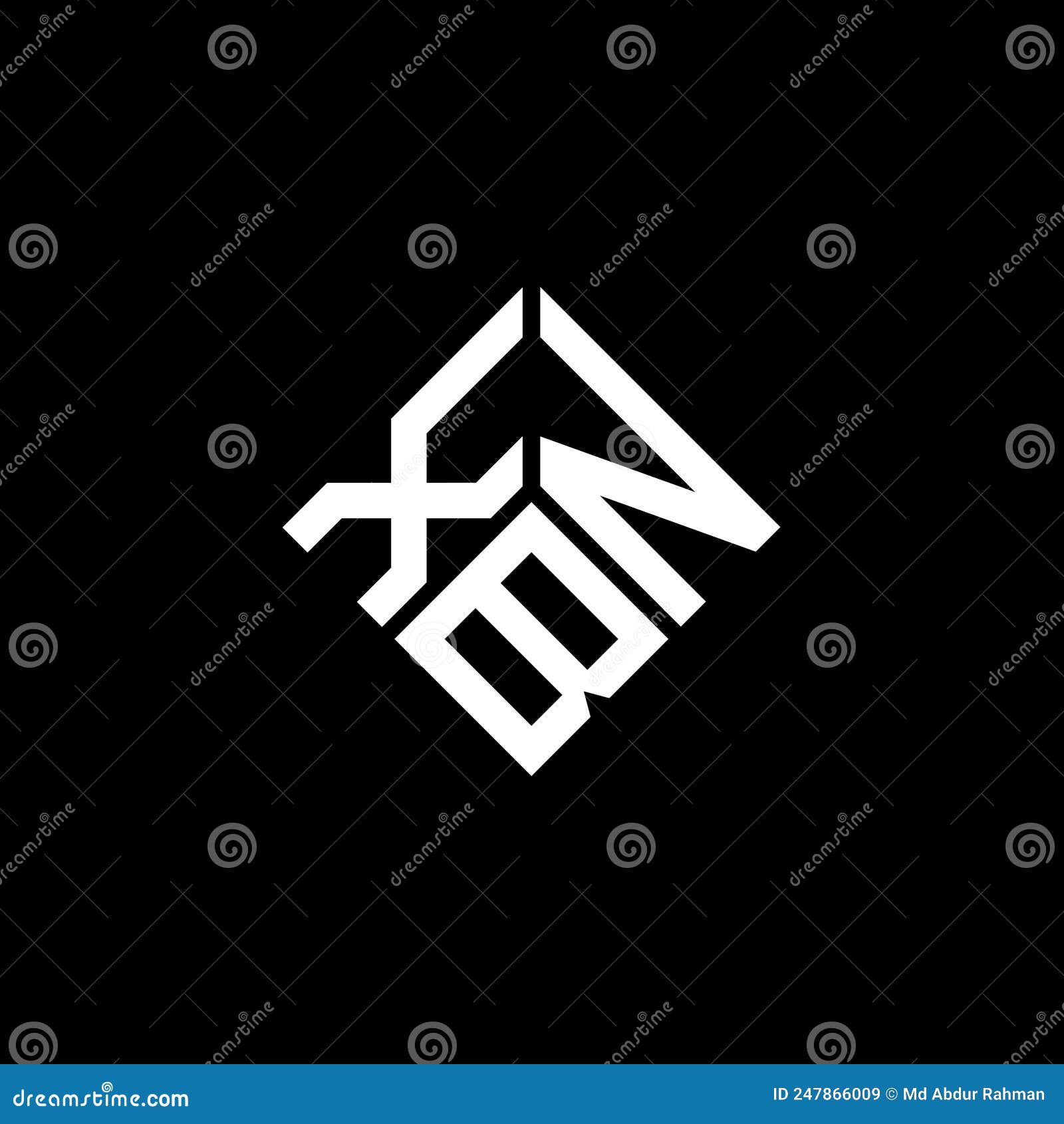 XBN Letter Logo Design on Black Background. XBN Creative Initials ...